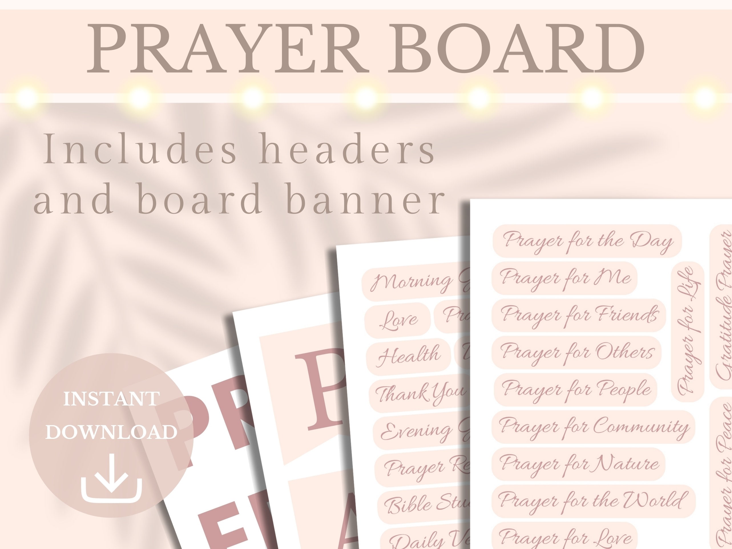 Prayer Board Kit Printable Christian DIY Collage Bible Study Gratitude ...
