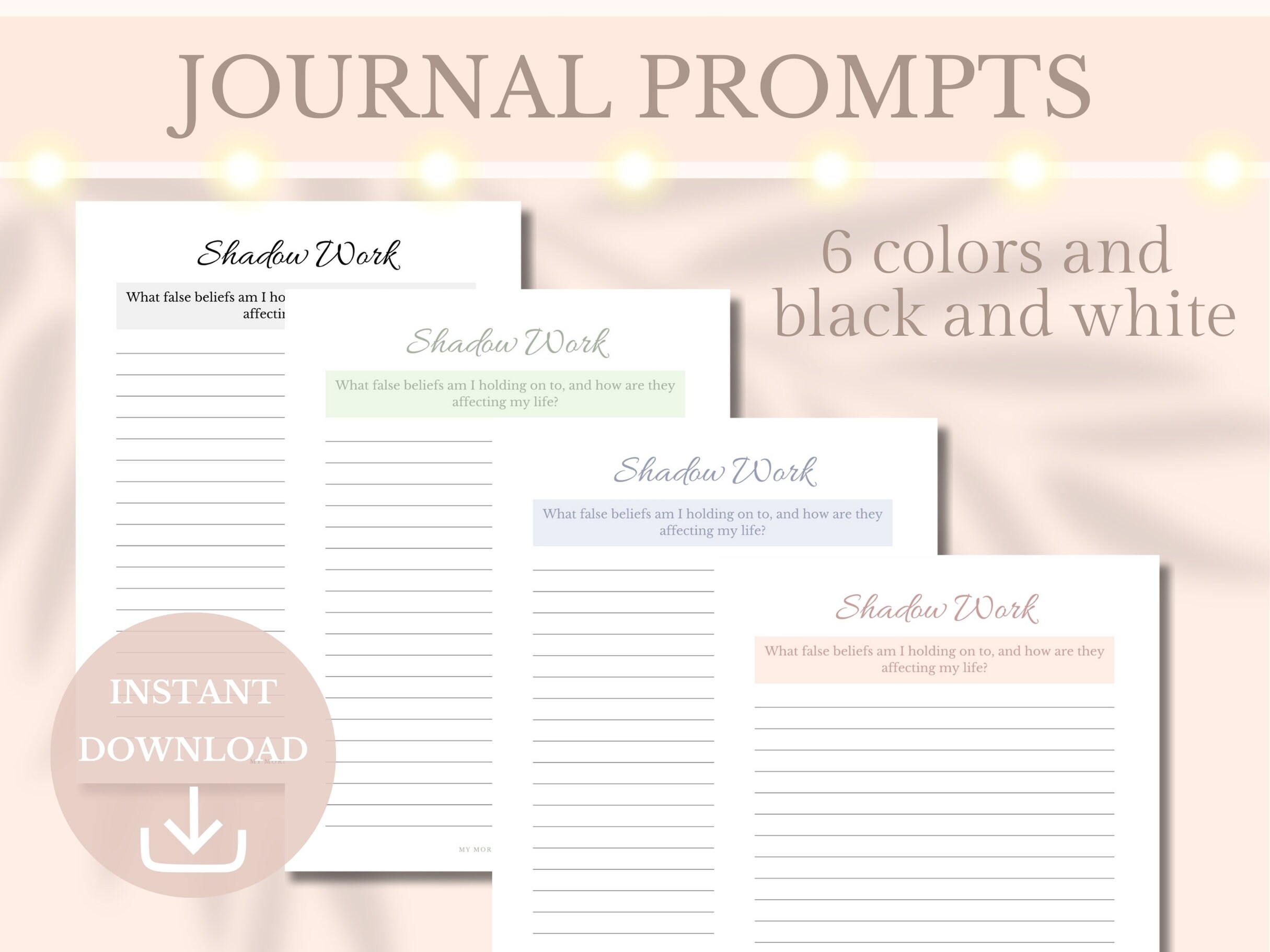100 Shadow Work Journal Prompts Self-discovery Printable Journaling ...