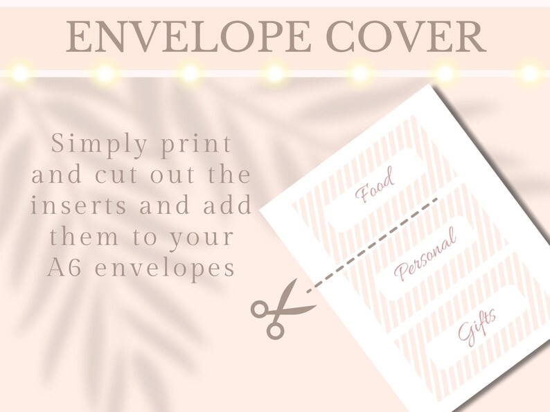 Cash Envelope Cover Insert for A6 Binder Pockets Printable Dashboard ...