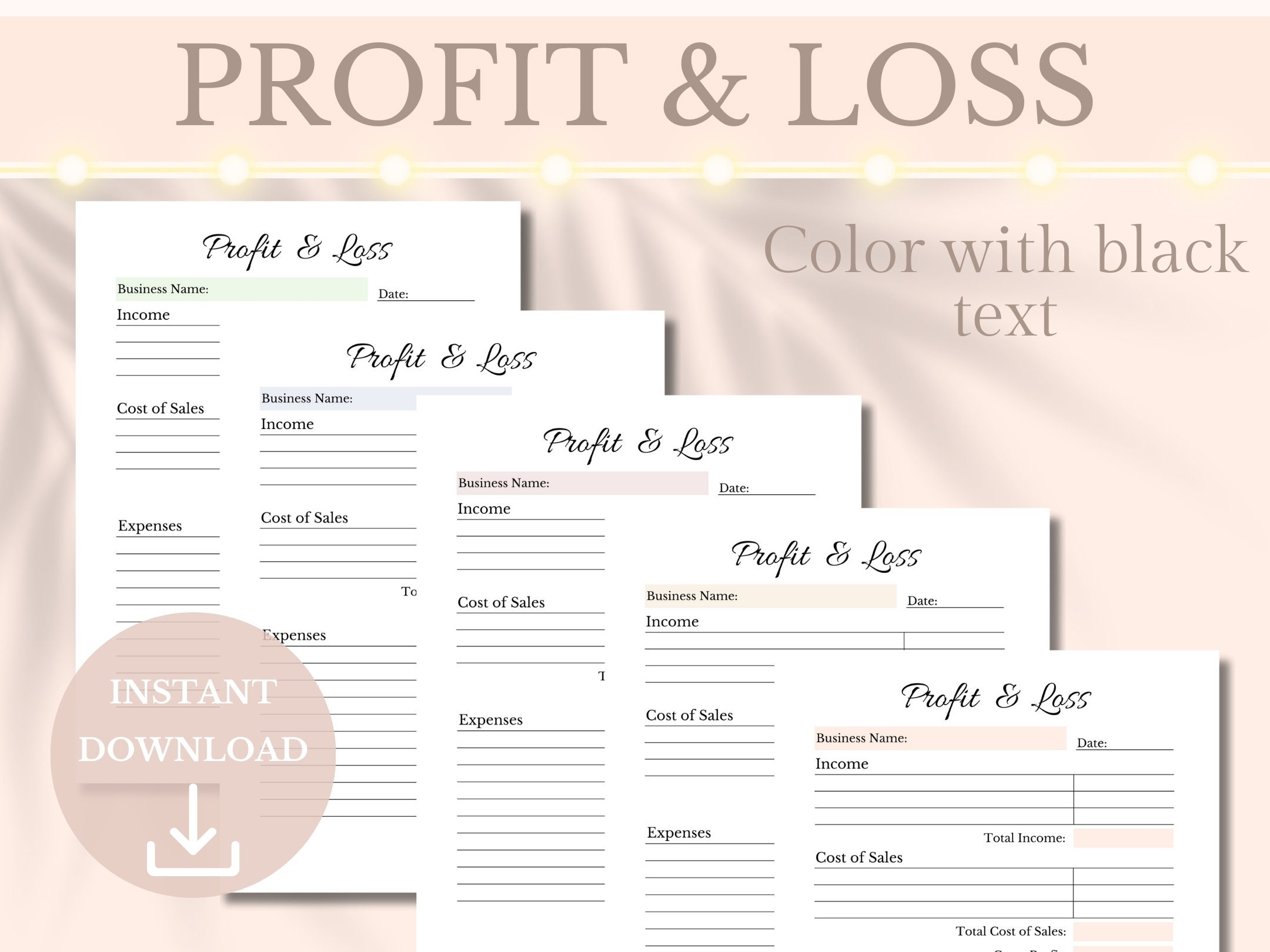 Profit and Loss Statement for Small Business PRINTABLE Income Statement ...