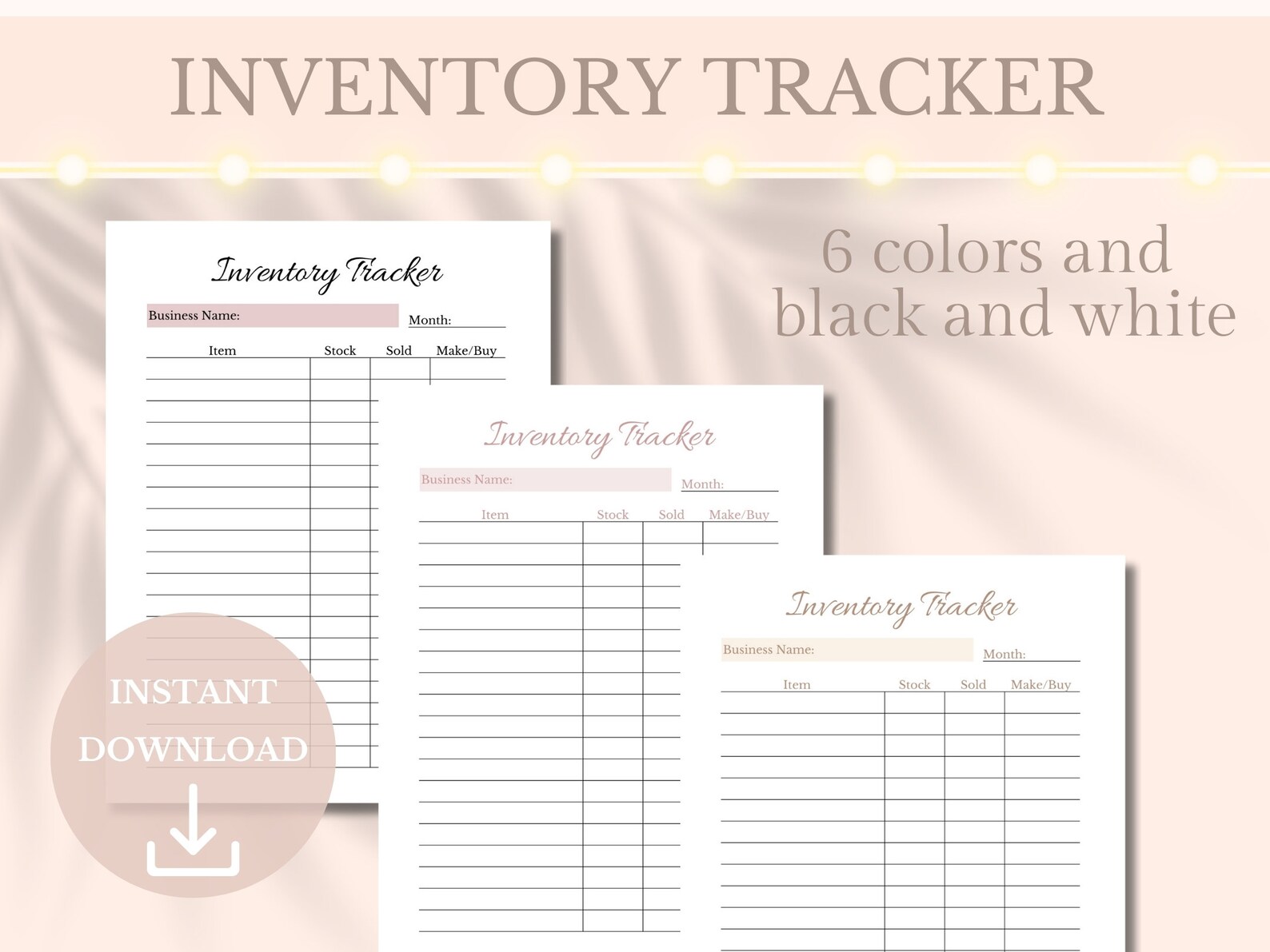 Inventory Tracker for Small Business PRINTABLE Planner, Sales and Stock ...