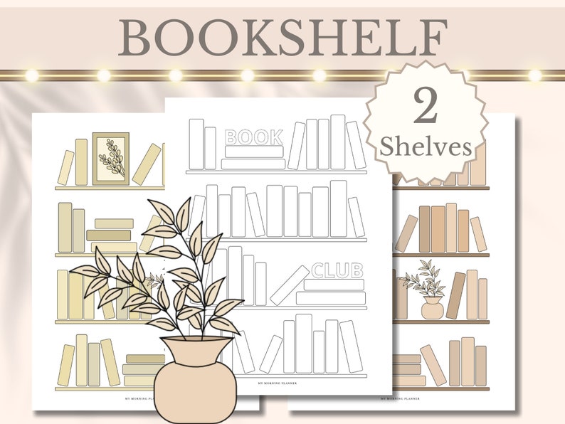Cute Bookshelf Printable Reading Tracker Coloring Templates, Book Lover ...
