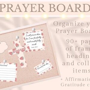 Prayer Board Kit Printable Strawberry Bulletin Board Kit Christian ...