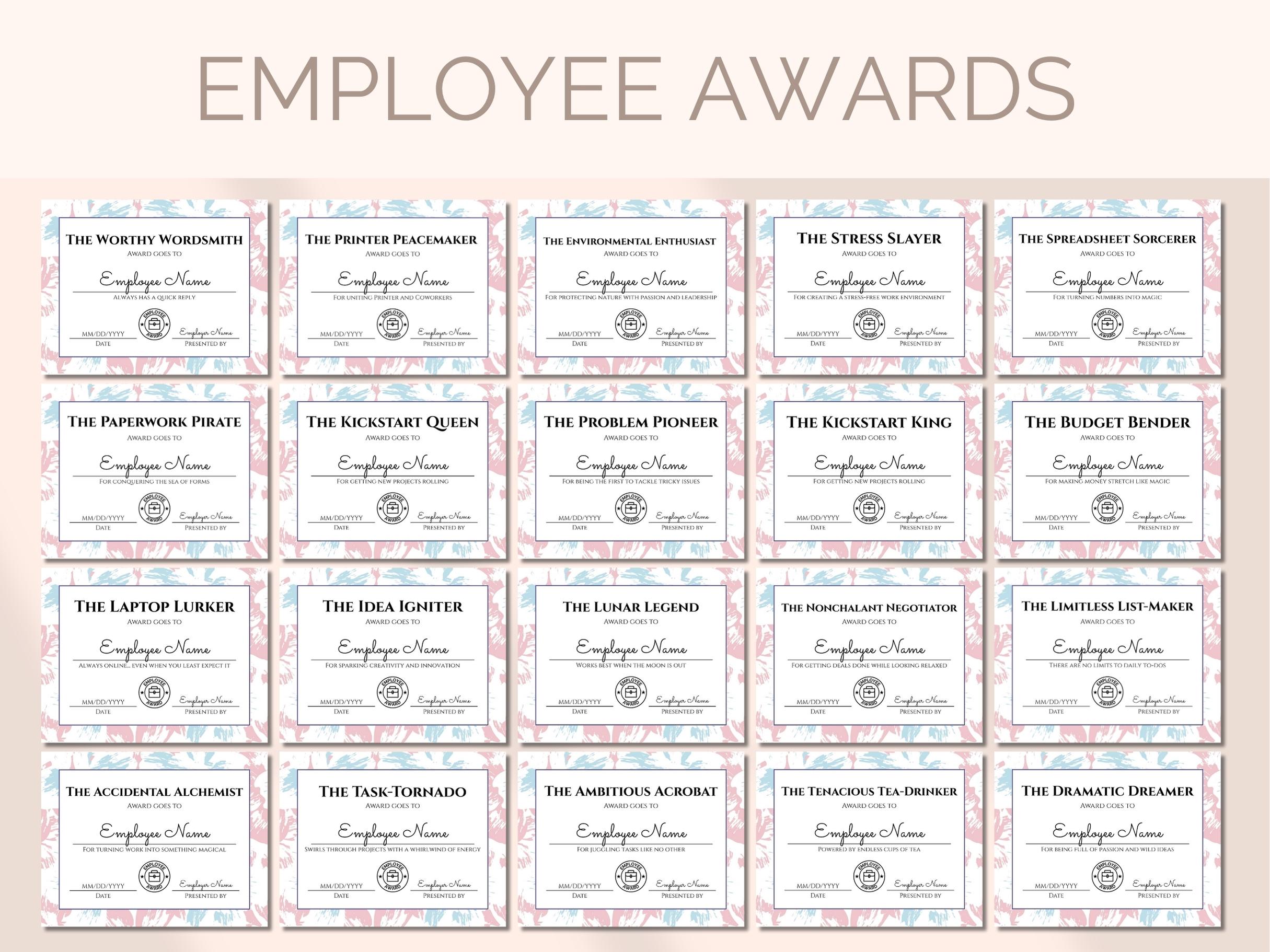 Funny Employee Award Certificate Template Printable EDITABLE Fun ...