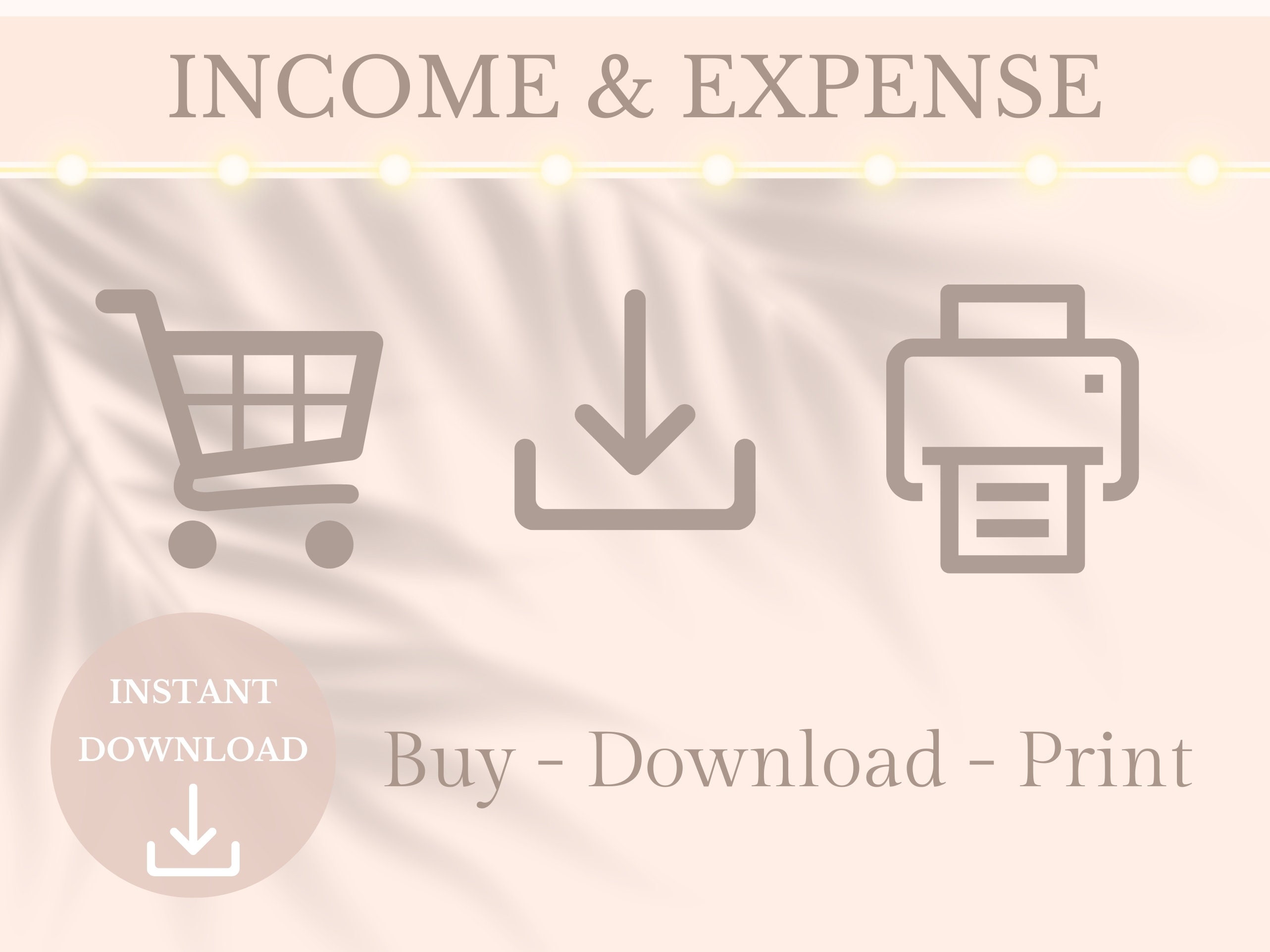 Yearly Income & Expense Tracker Printable Financial Planner, Pink Money ...