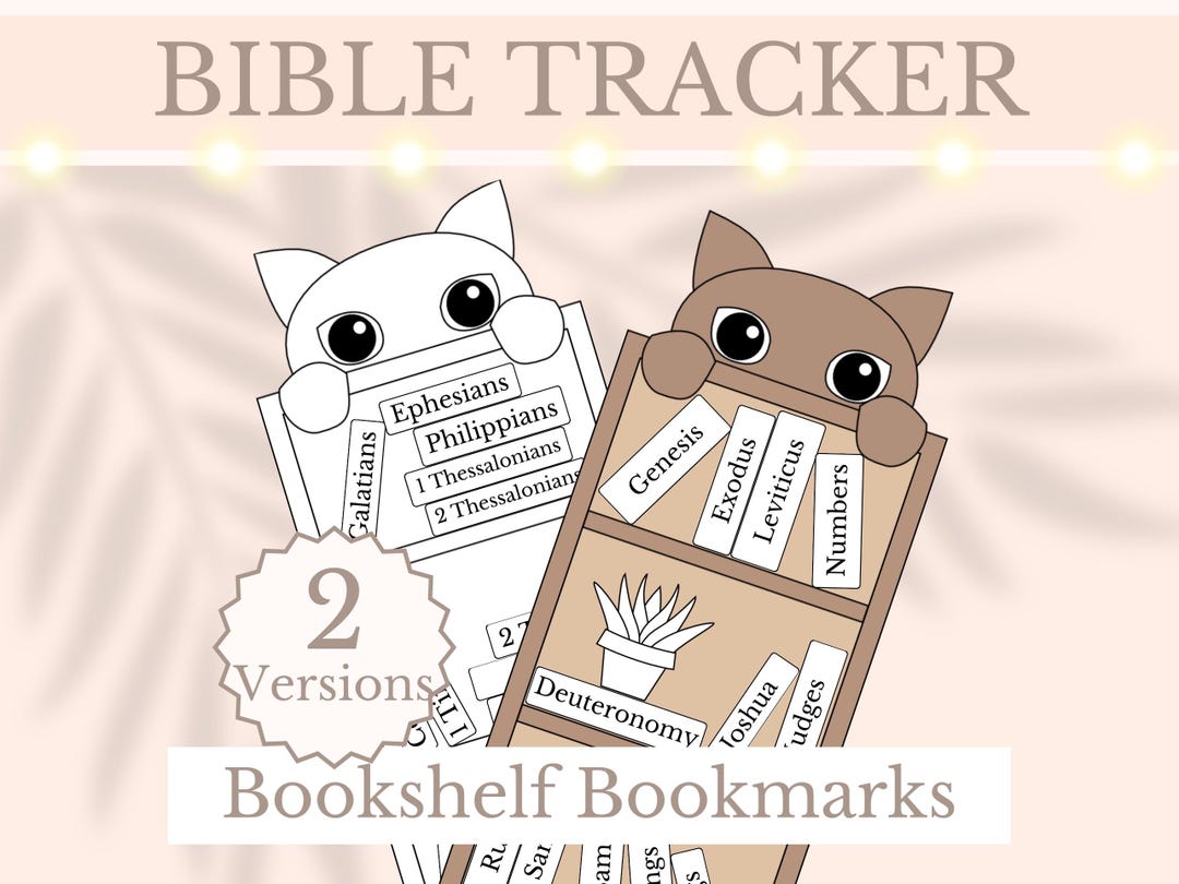 Bible Bookshelf Bookmark Printable Reading Tracker Bible Checklist ...