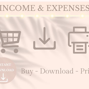 Yearly Income & Expense Tracker Printable Financial Budget Planner ...