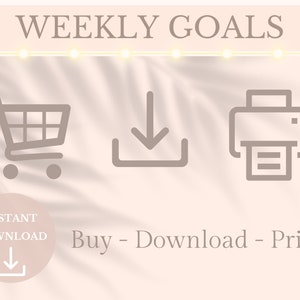 Weekly Goal Setting Printable Planner, to Do List Productivity Tracker ...