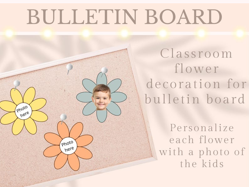 Bulletin Board Kit Printable Personalized Flower Display Classroom ...