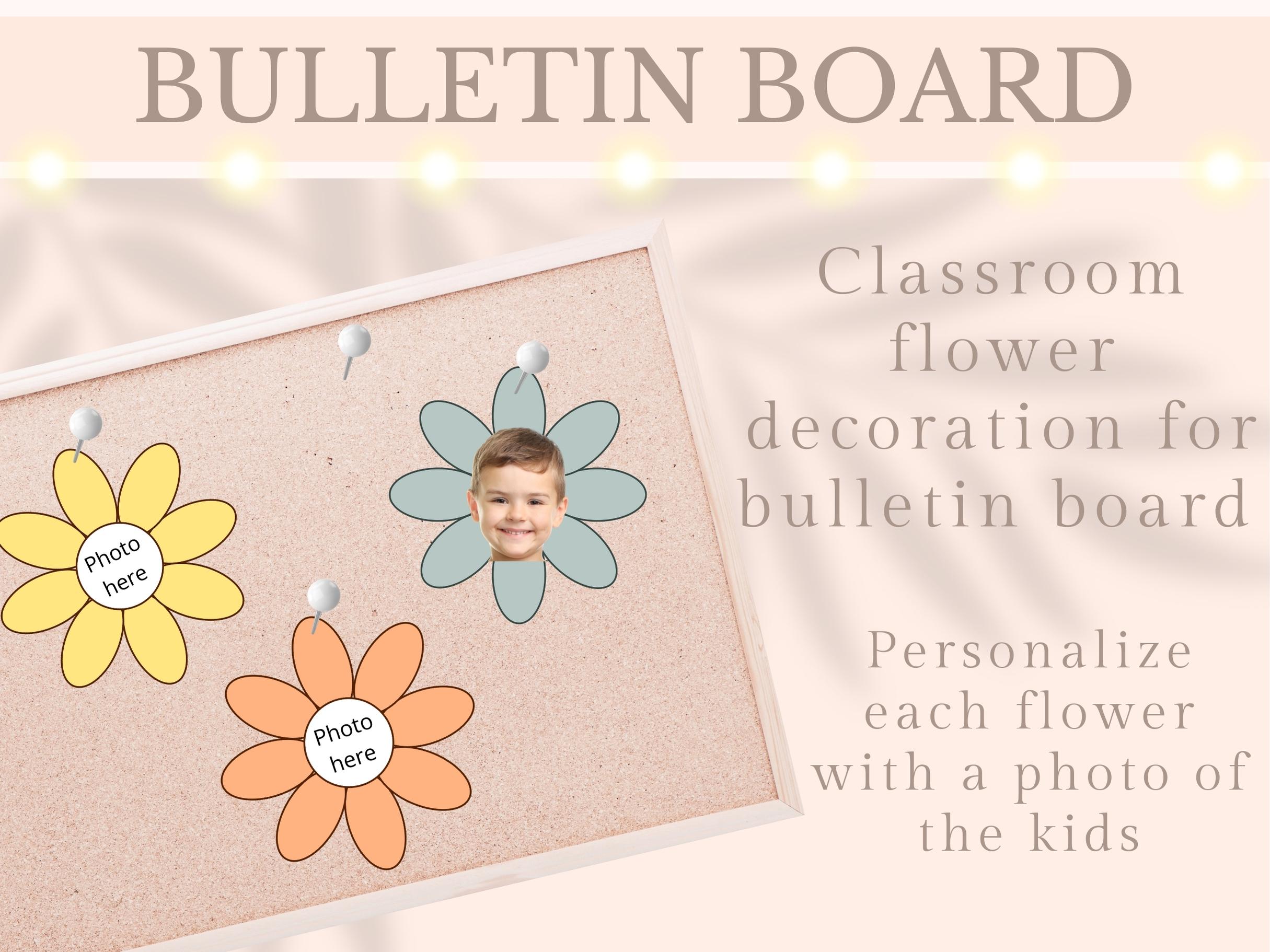 Bulletin Board Kit Printable Personalized Flower Display Classroom ...
