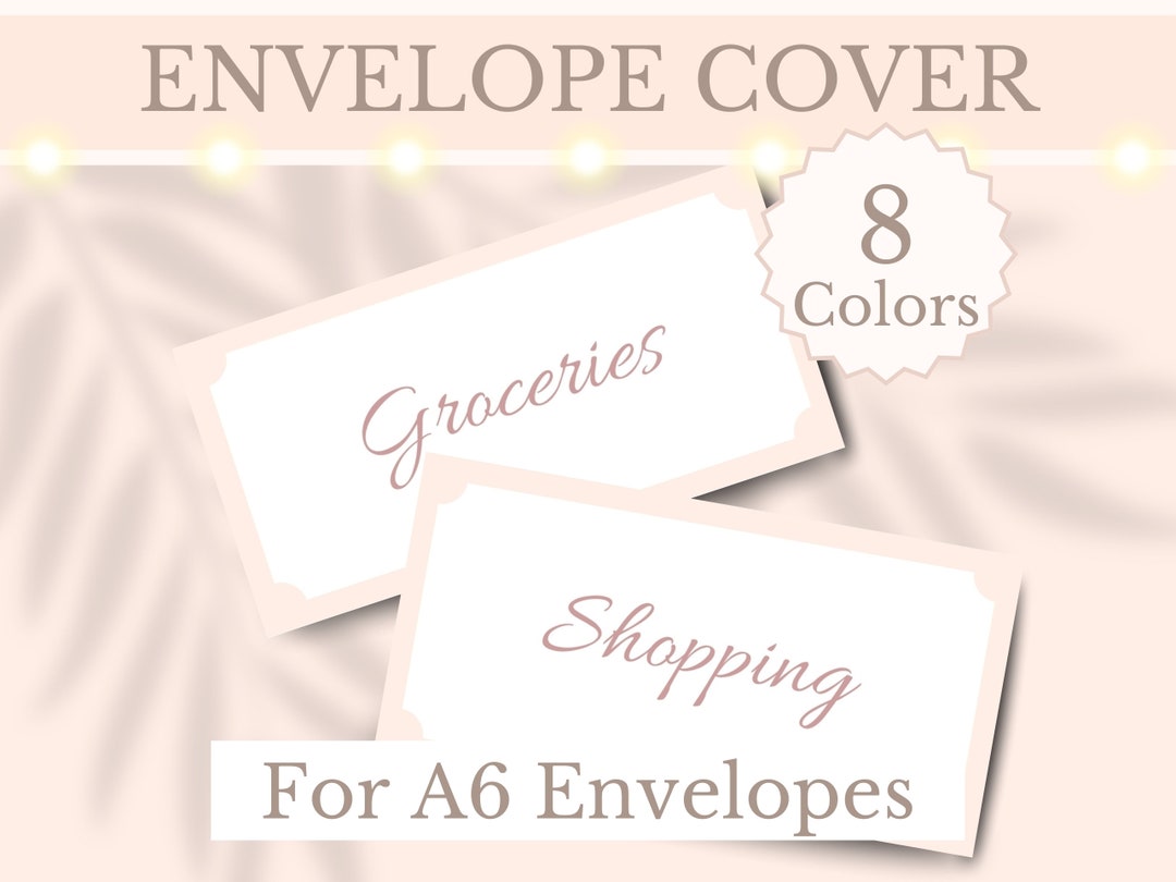 60 Cash Envelope Cover Inserts Printable Dashboards for A6 Envelopes ...