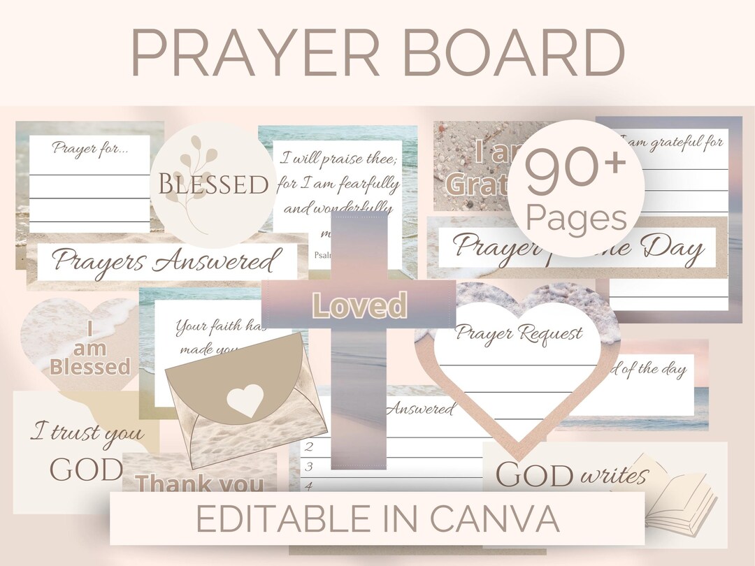 EDITABLE Prayer Board Kit Printable Bulletin Board Kit Boho Prayer ...