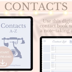 Digital Alphabetical Phone Book Contact List Address Book Simple ...