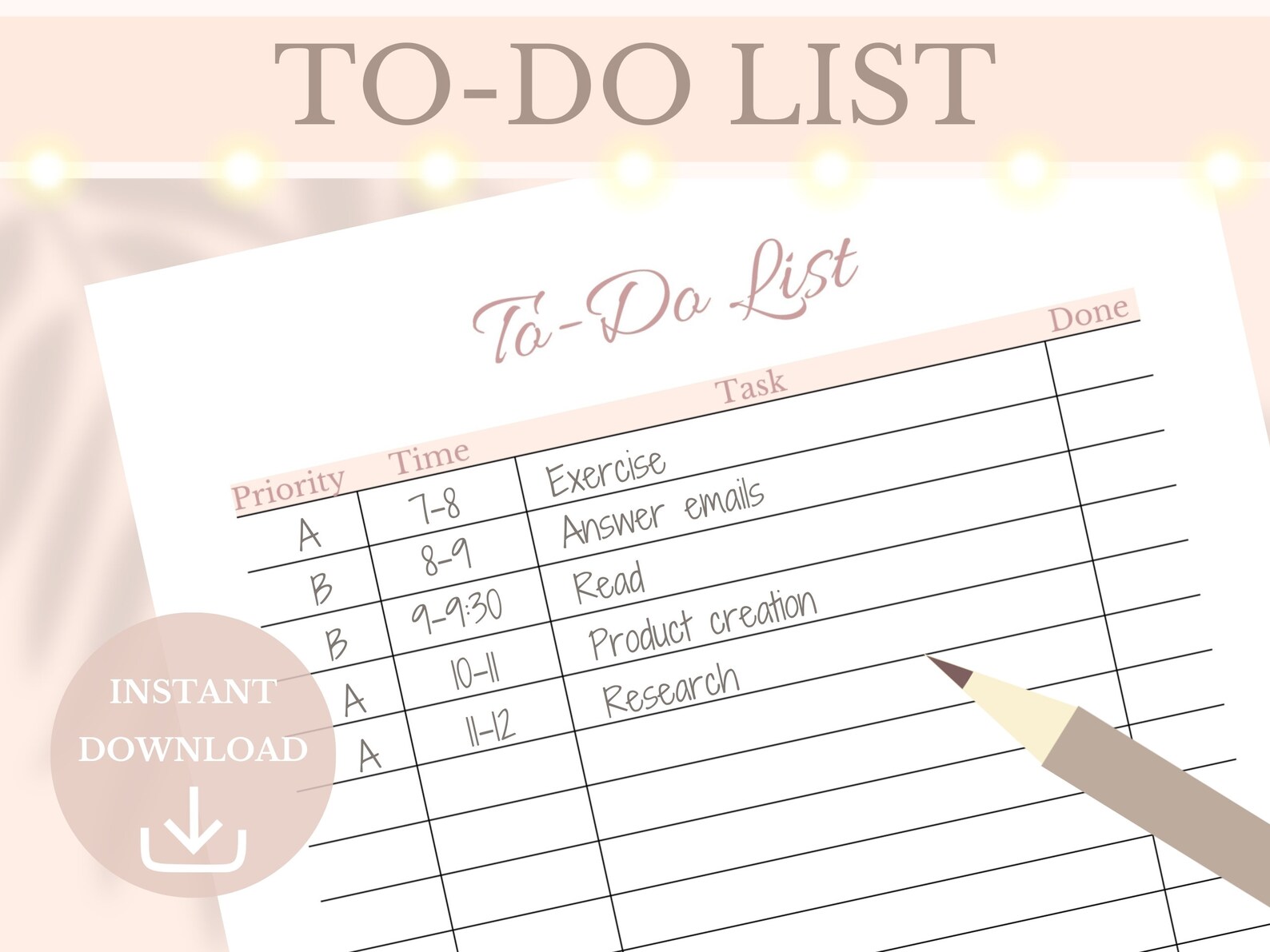 To Do List Printable Task Checklist Productivity Tracker Minimalist ...