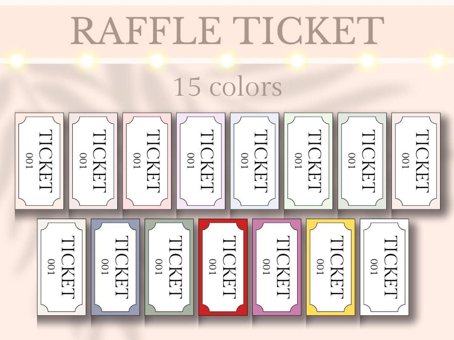 300 Numbered Raffle Ticket Printable Enter to Win Ticket Tombola Draw ...