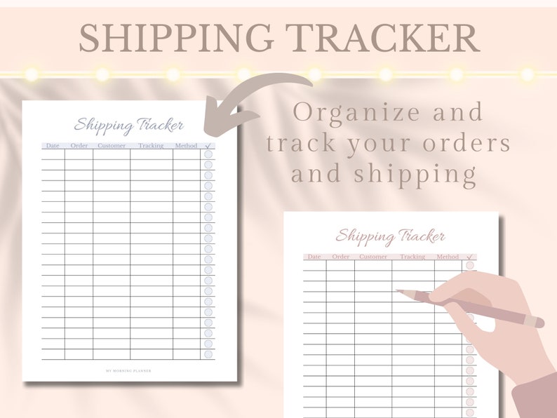 Shipping Tracker Printable Small Business Planner Journal Insert Online ...