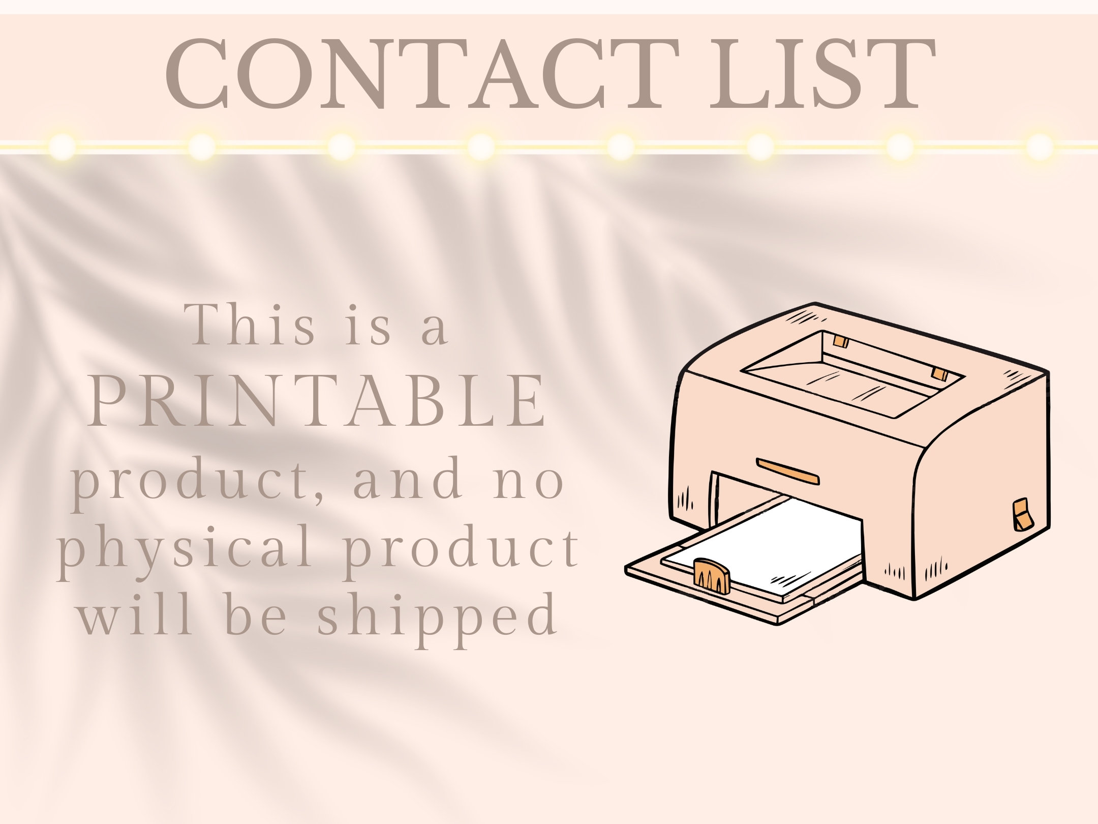 Contact List Printable Address Book Insert, Contact Directory Phone ...