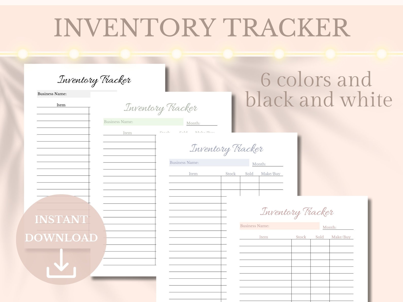 Inventory Tracker for Small Business PRINTABLE Planner, Sales and Stock ...
