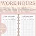 Work Hours Tracker Printable Log Monthly Employee Overtime Salary ...