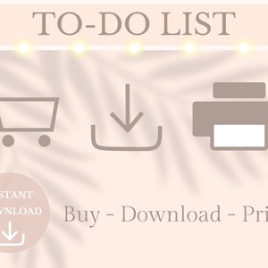 To Do List Printable Task Checklist Productivity Tracker Minimalist ...