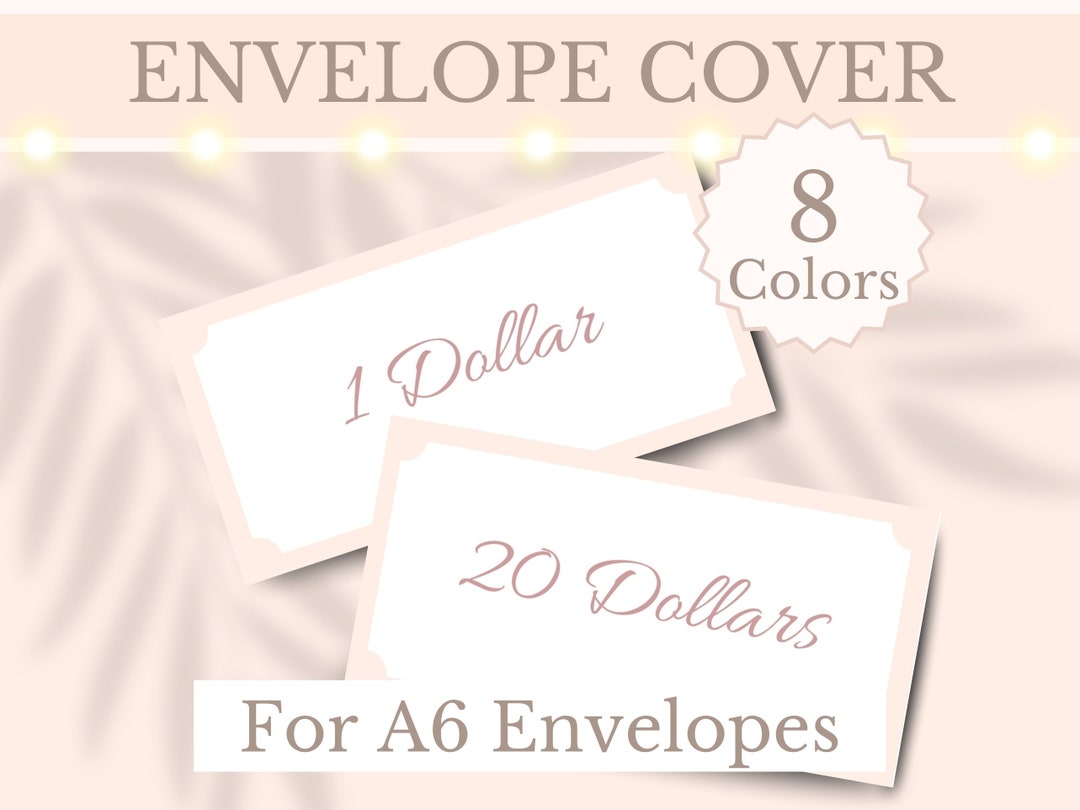 Cash Placeholders Printable Dashboards Envelope Cover Inserts for A6 ...