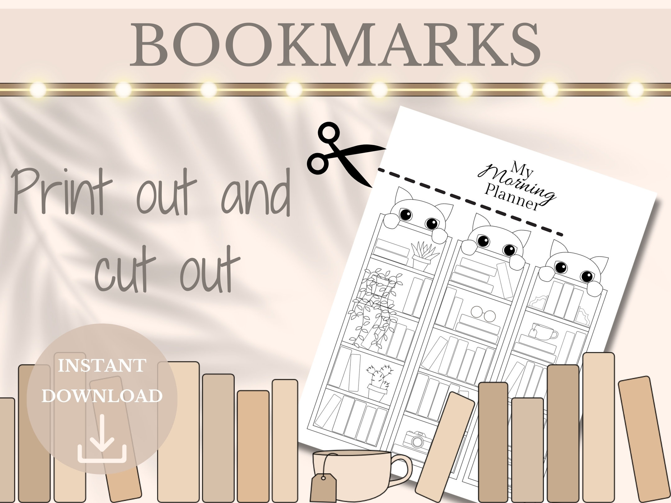 Cat Bookshelf Bookmark Reading Tracker Printable Coloring Bookmark ...
