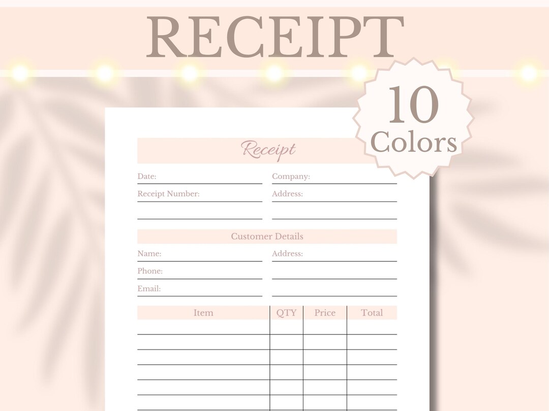 Business Receipt Printable Simple Receipt Form Business Invoice Sheet ...