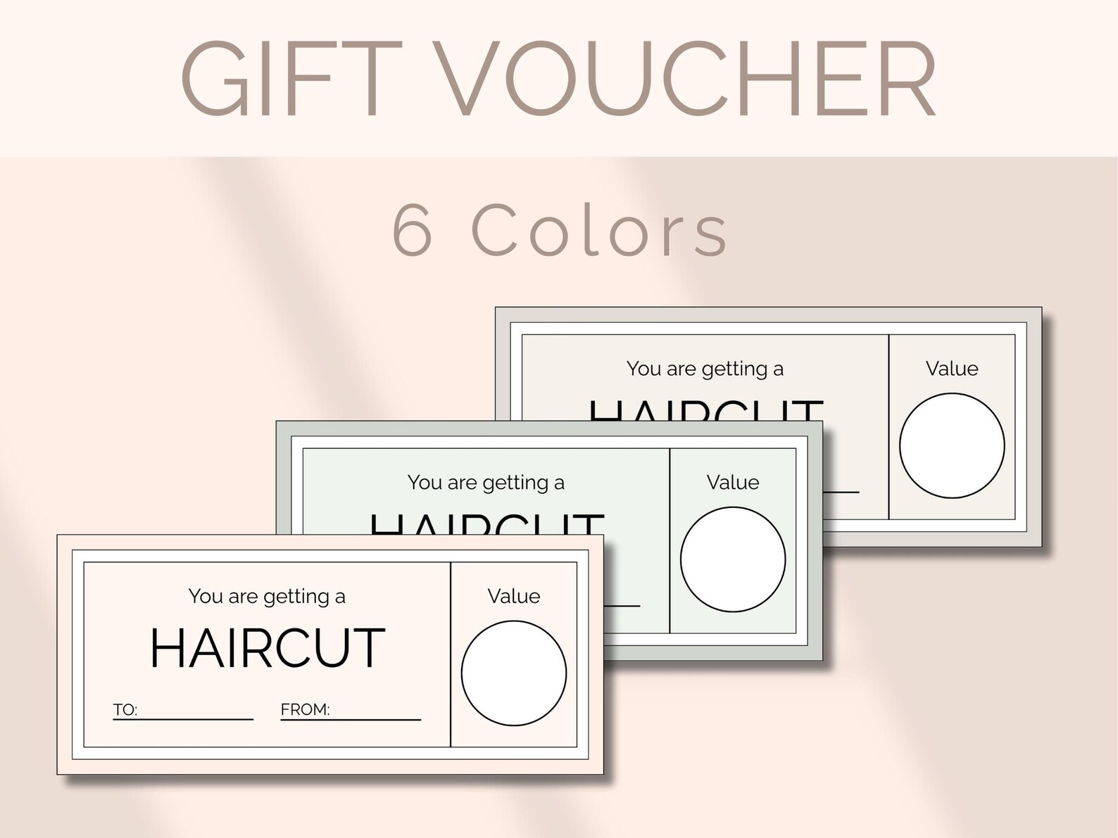 Haircut Voucher Printable Hair Salon Coupon Haircut Gift Certificate ...