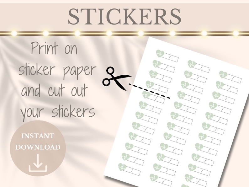 Blood Pressure Printable Stickers Heart Rate Tracker Hypertension ...