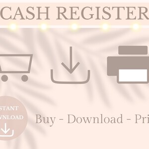 Cash Register Log Printable Cashier Shop Closing Drawer Till Balance ...