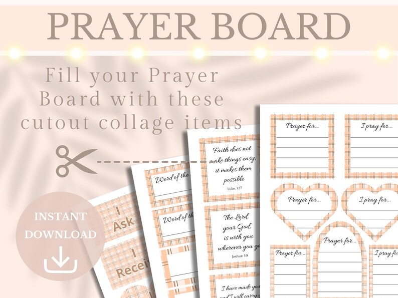 Fall Prayer Board Kit Printable Bulletin Board Kit Tartan Pattern ...