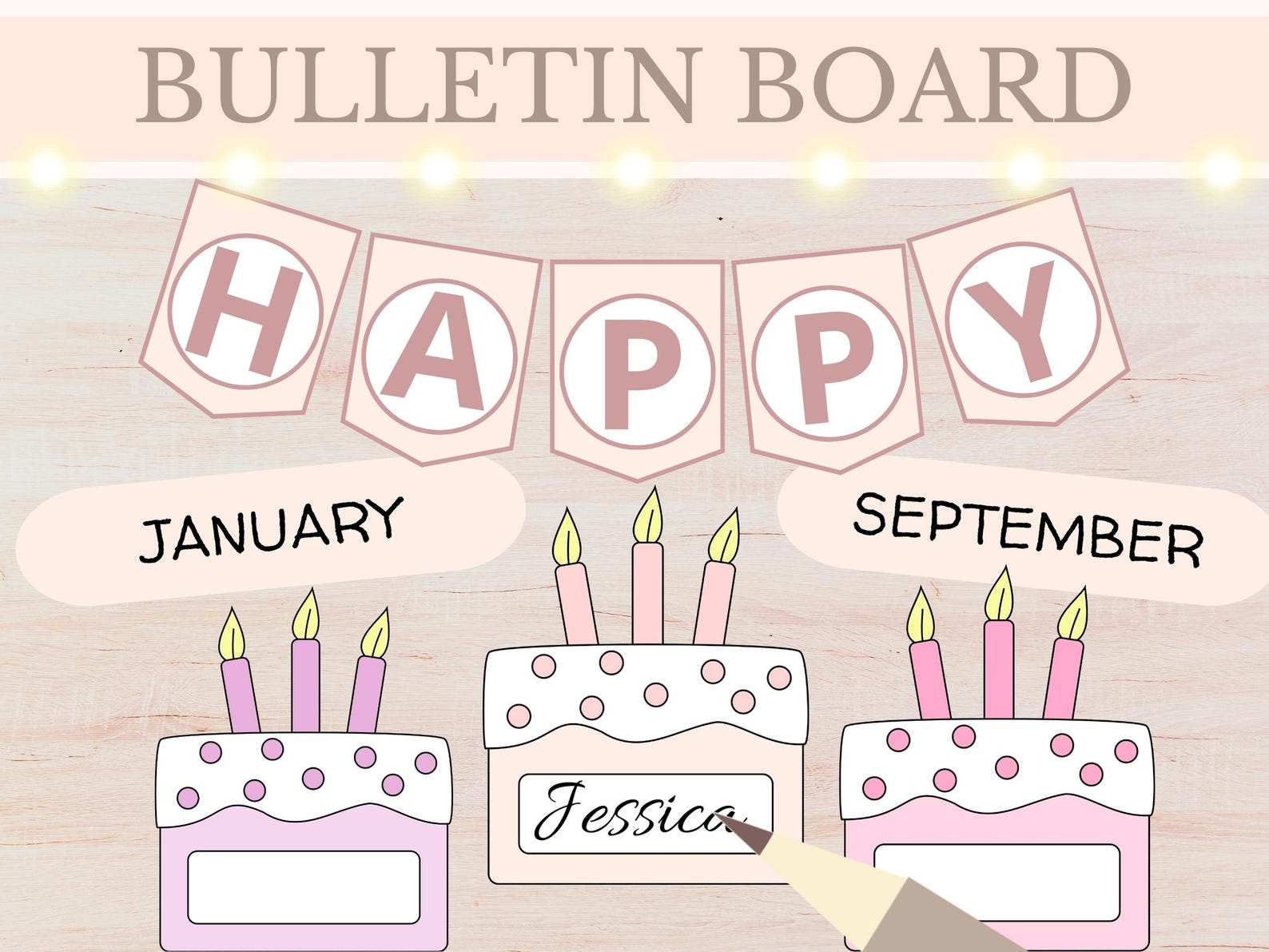 Birthday Bulletin Board Display Printable Back to School Kit Teacher ...