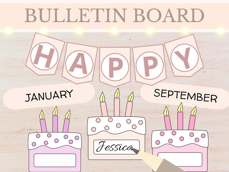 Birthday Bulletin Board Display Printable Back to School Kit Teacher ...