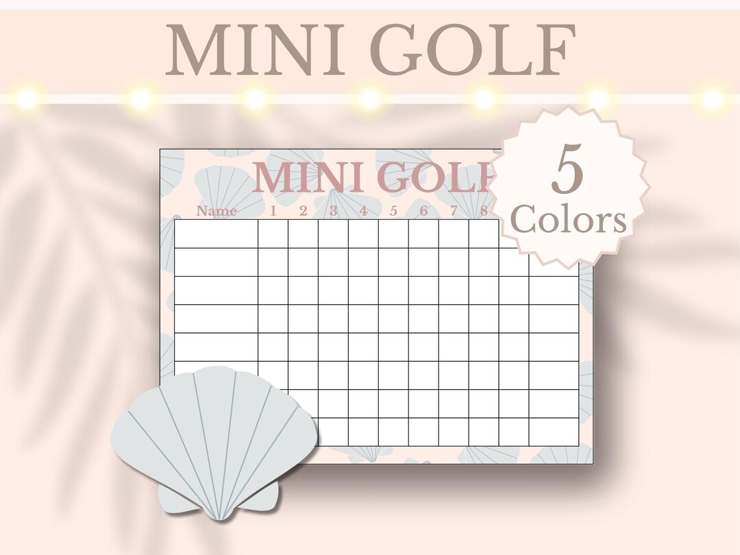Mini Golf Score Card Printable Miniature Golf Scorecard Birthday Mini ...