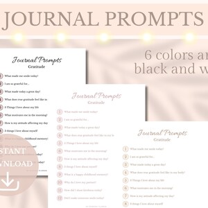 60 Journal Prompts Printable Gratitude Journaling Prompts Reflection ...