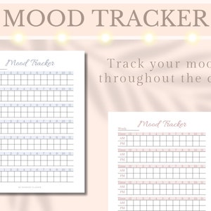 Mood Tracker Printable Planner Emotion Chart Health Worksheet Daily ...