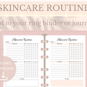 Weekly Skincare Routine Planner Printable Tracker, Pink Beauty Journal ...