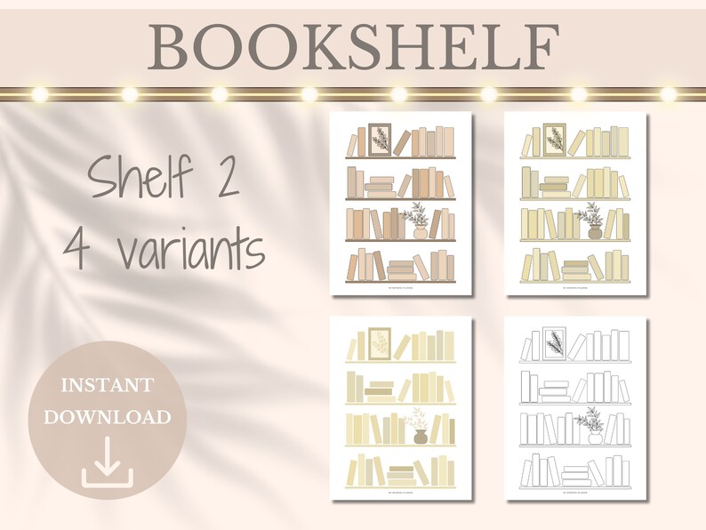 Cute Bookshelf Printable Reading Tracker Coloring Templates, Book Lover ...