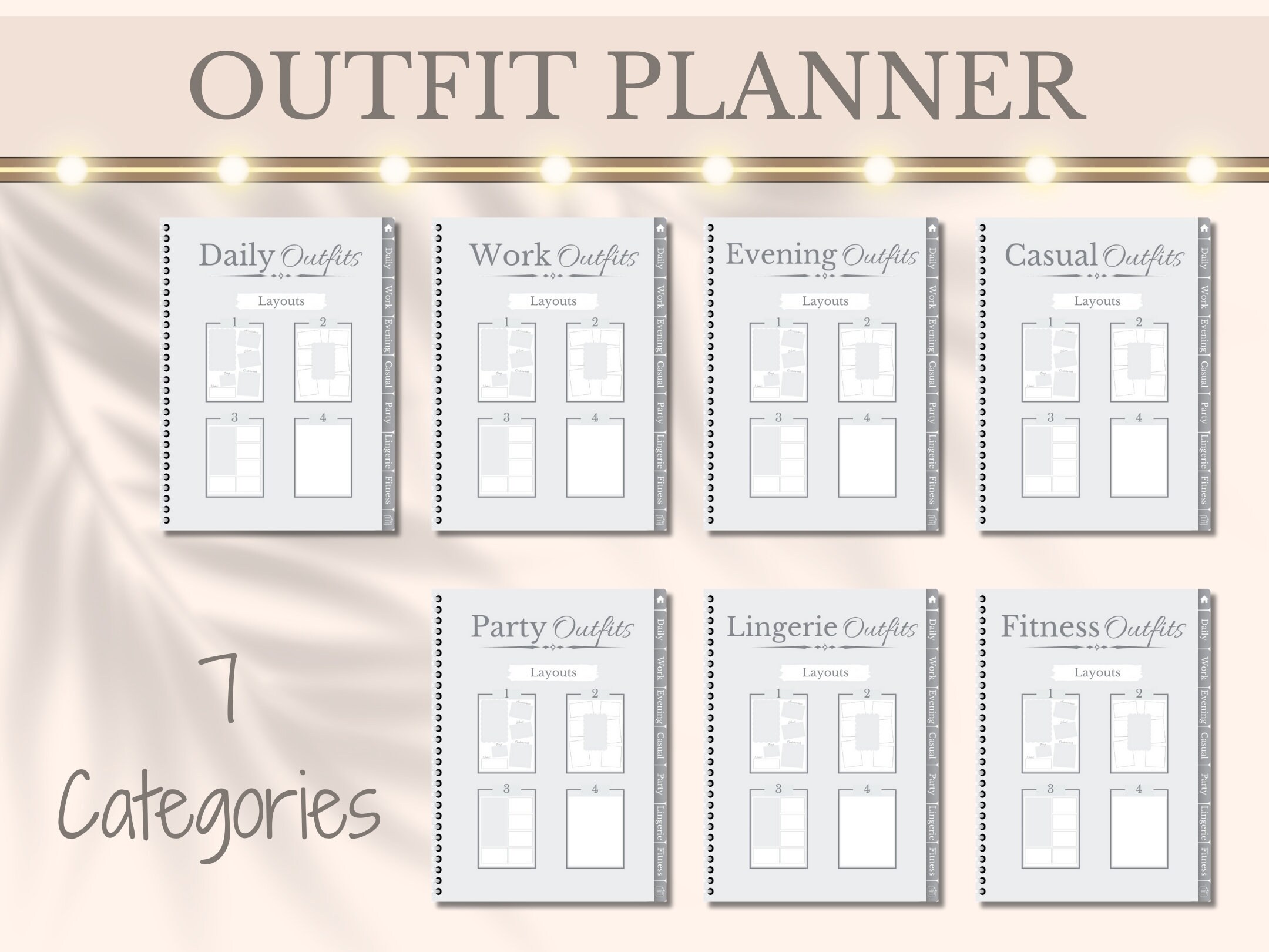 Digital Outfit Planner Minimalist Capsule Wardrobe Organizer Outfit ...