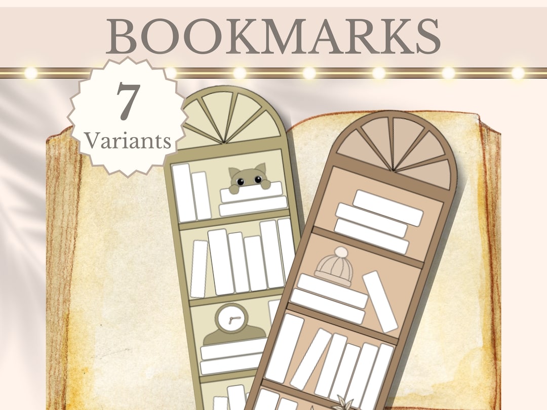 Bookshelf Bookmark Reading Tracker Printable Coloring Bookmark Book ...