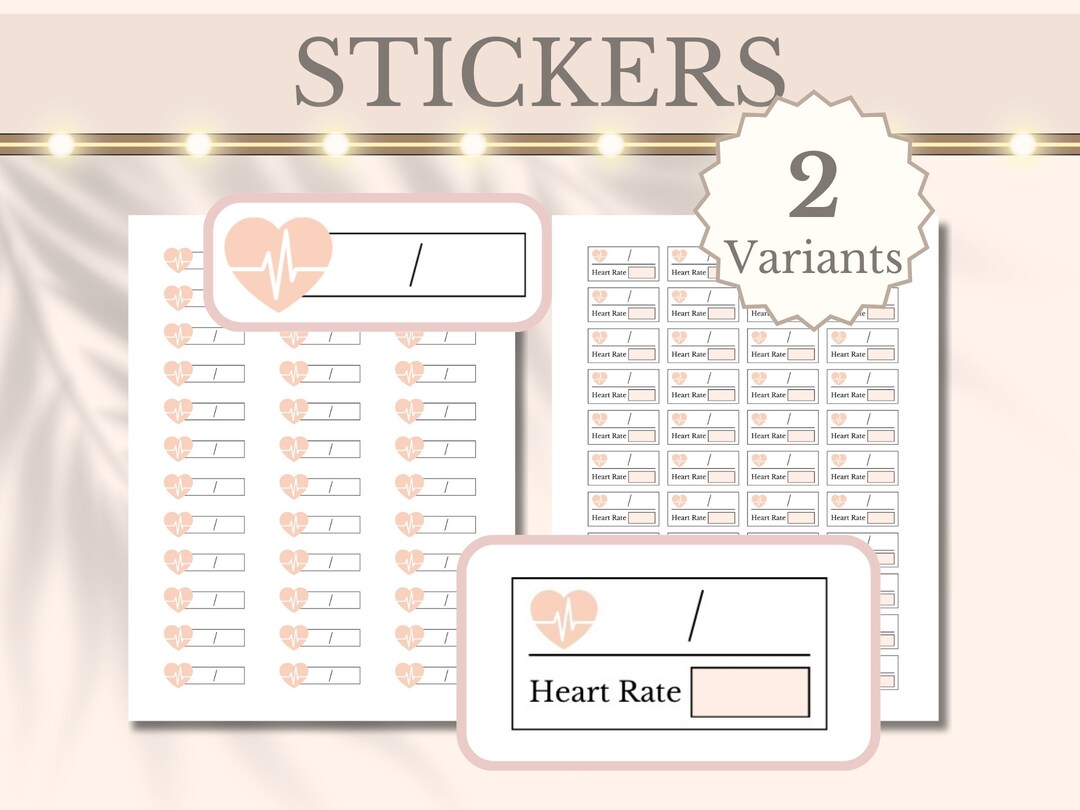 Blood Pressure Printable Stickers Heart Rate Tracker Hypertension ...