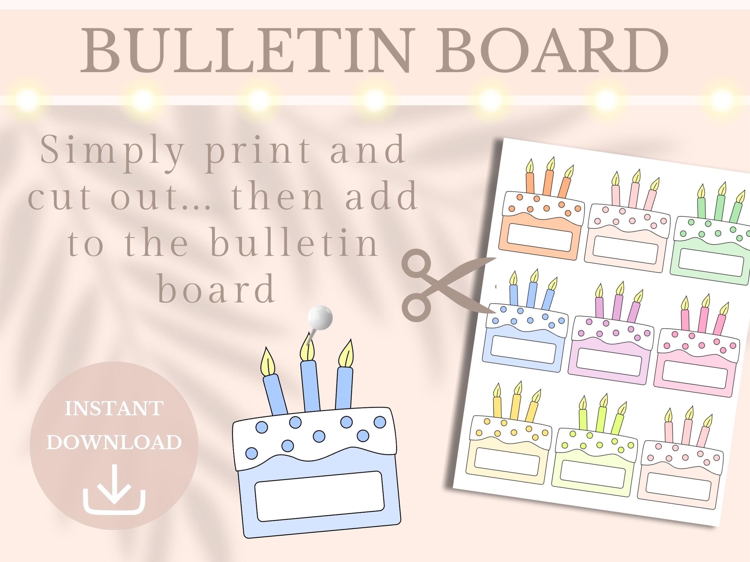 Birthday Bulletin Board Display Printable Back to School Kit Teacher ...