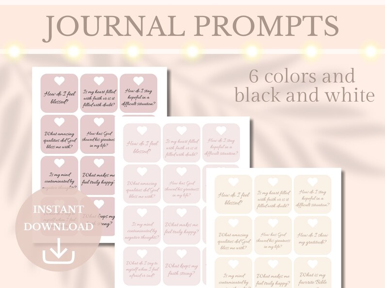 60 Faith Journal Prompt Cards Printable Prayer Journaling Prompts ...