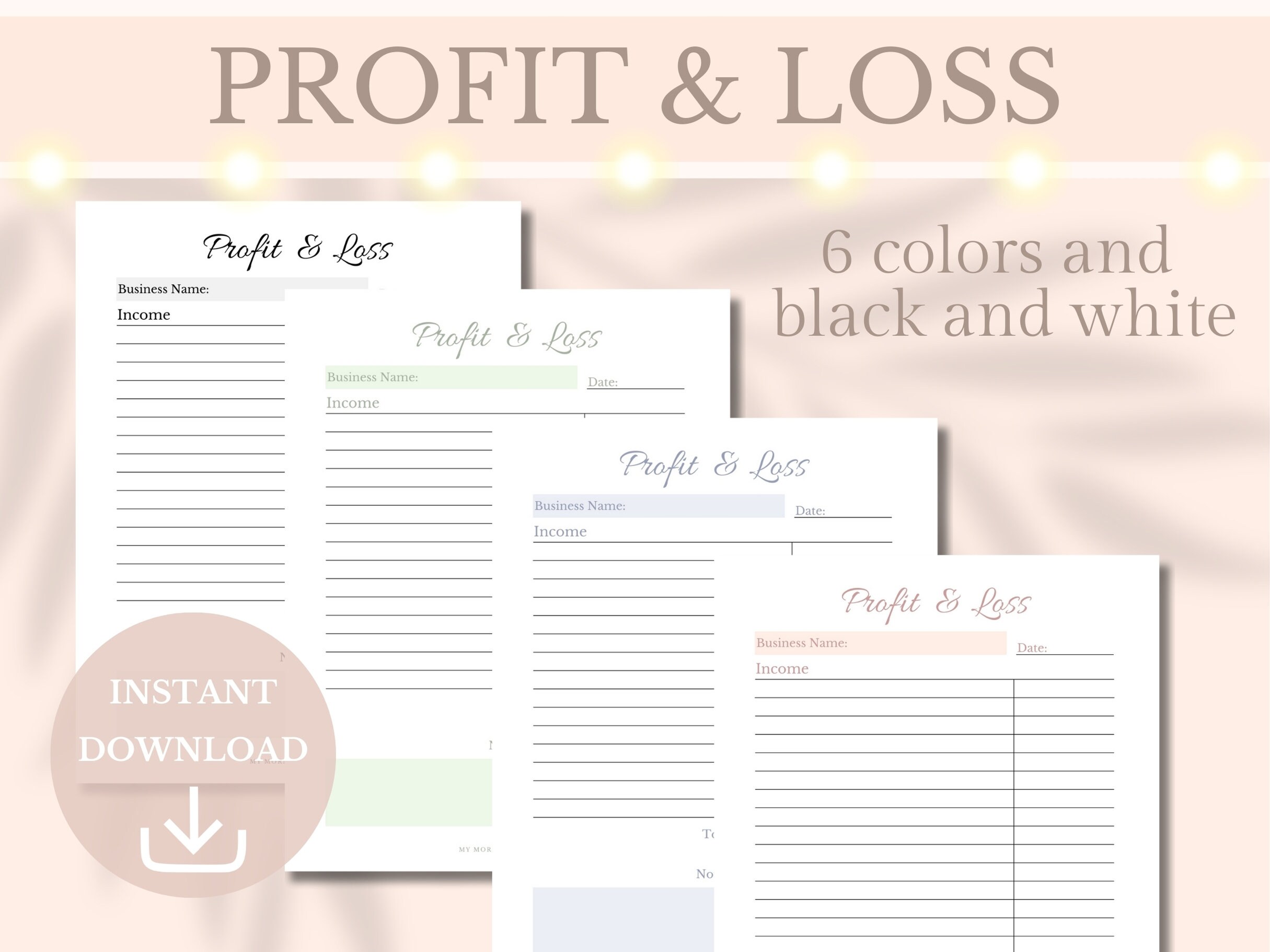 Profit and Loss Statement for Small Business PRINTABLE Financial ...