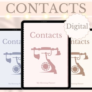 Digital Contact List Address Book, Simple Minimalist Contact Directory ...