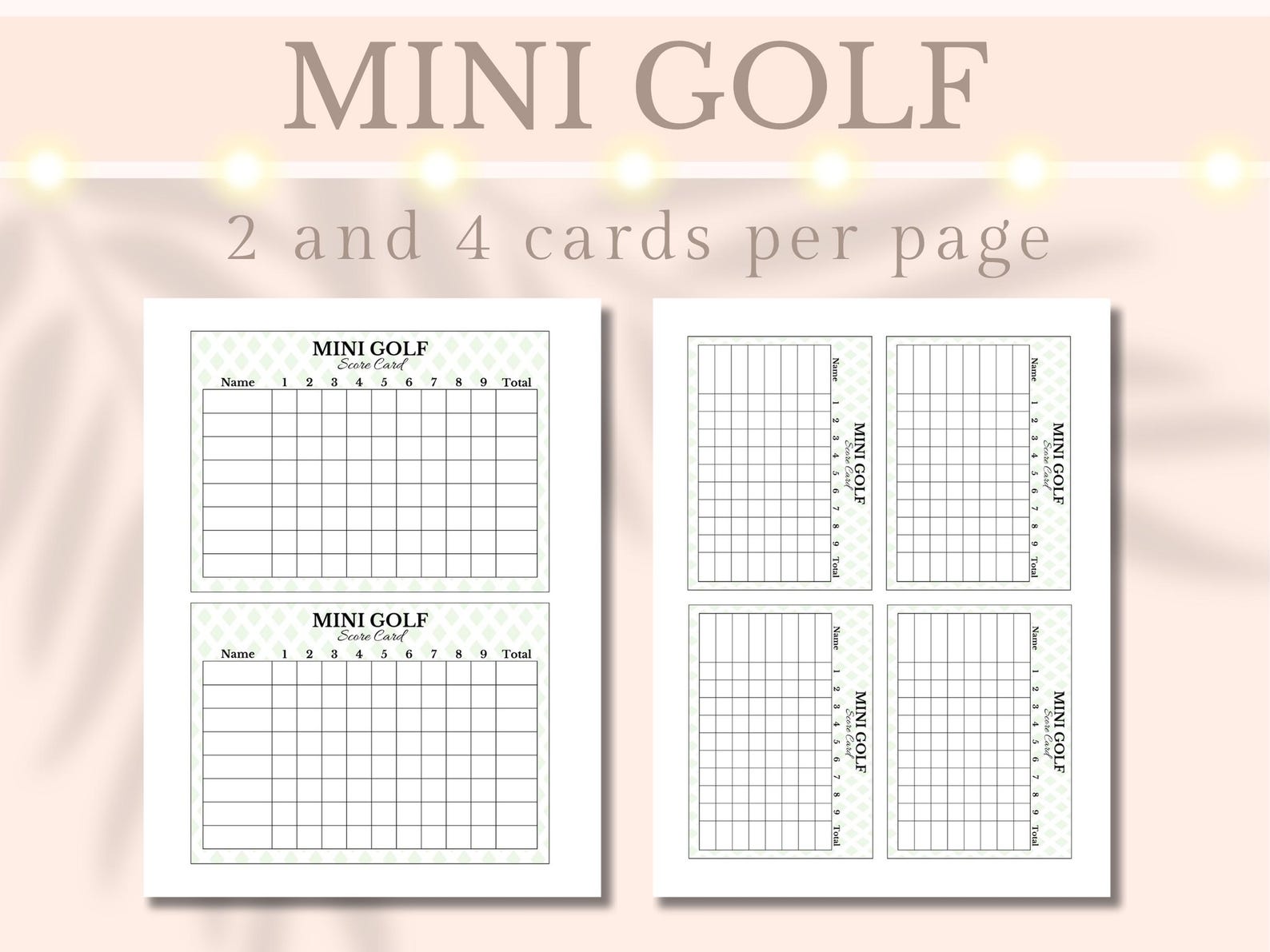 Mini Golf Score Card Printable Miniature Golf Scorecard Bachelorette ...