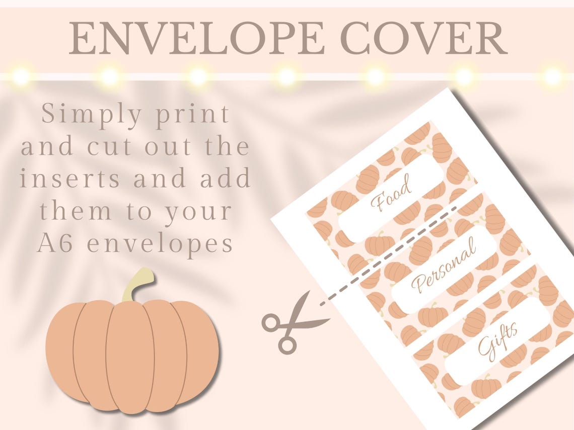 60 Cash Envelope Cover Insert Printable Dashboard Cover for A6 ...
