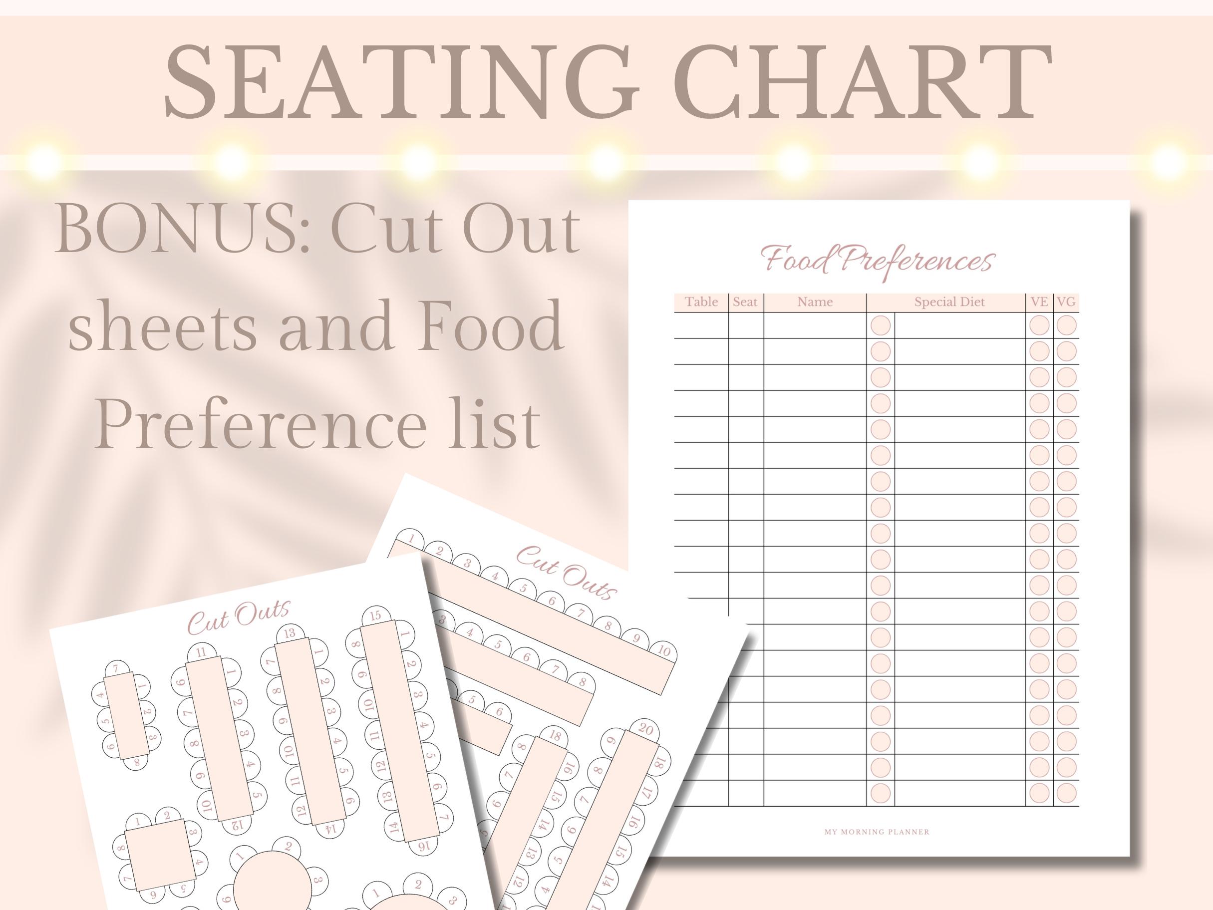 Wedding Table Seating Chart Planner Printable and Digital Table Layout ...