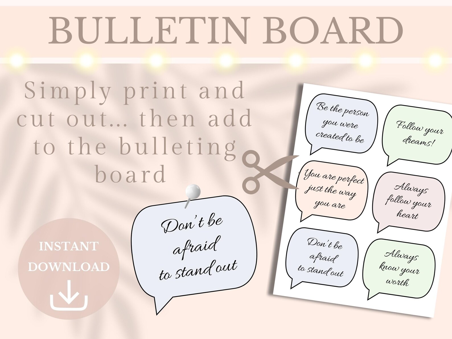 Classroom Bulletin Board Kit Motivational Printable Teacher DIY Back to ...
