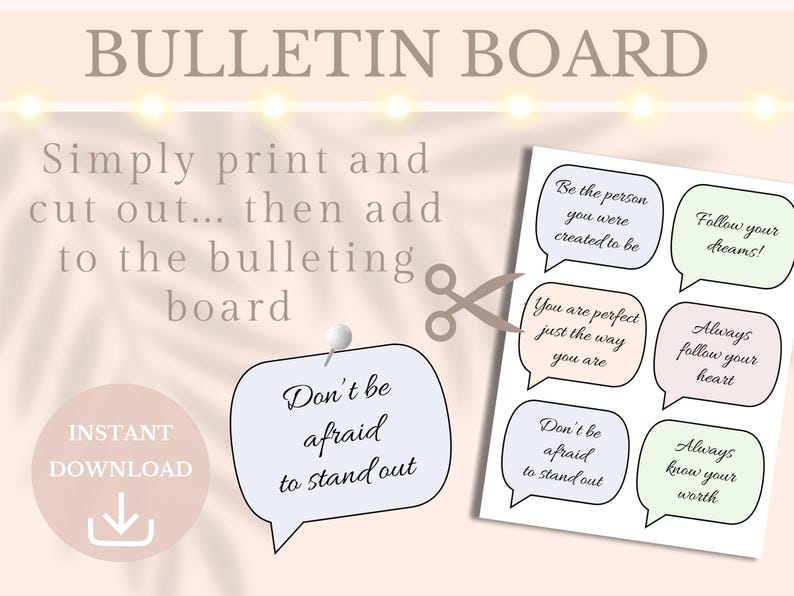 Classroom Bulletin Board Kit Motivational Printable Teacher DIY Back to ...